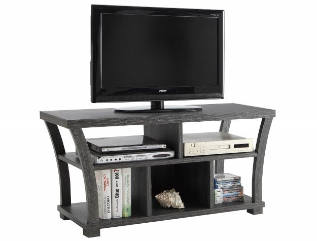 Grey TV Stand/Entertainment Center - Modern - 4806-GY-Open Shelving ...