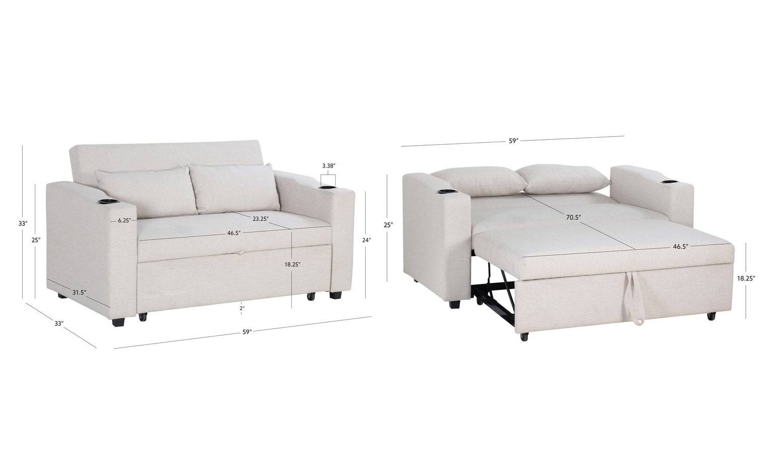 Loren Grey Sofa Sleeper by Powell Linon offers Convertibility and ...
